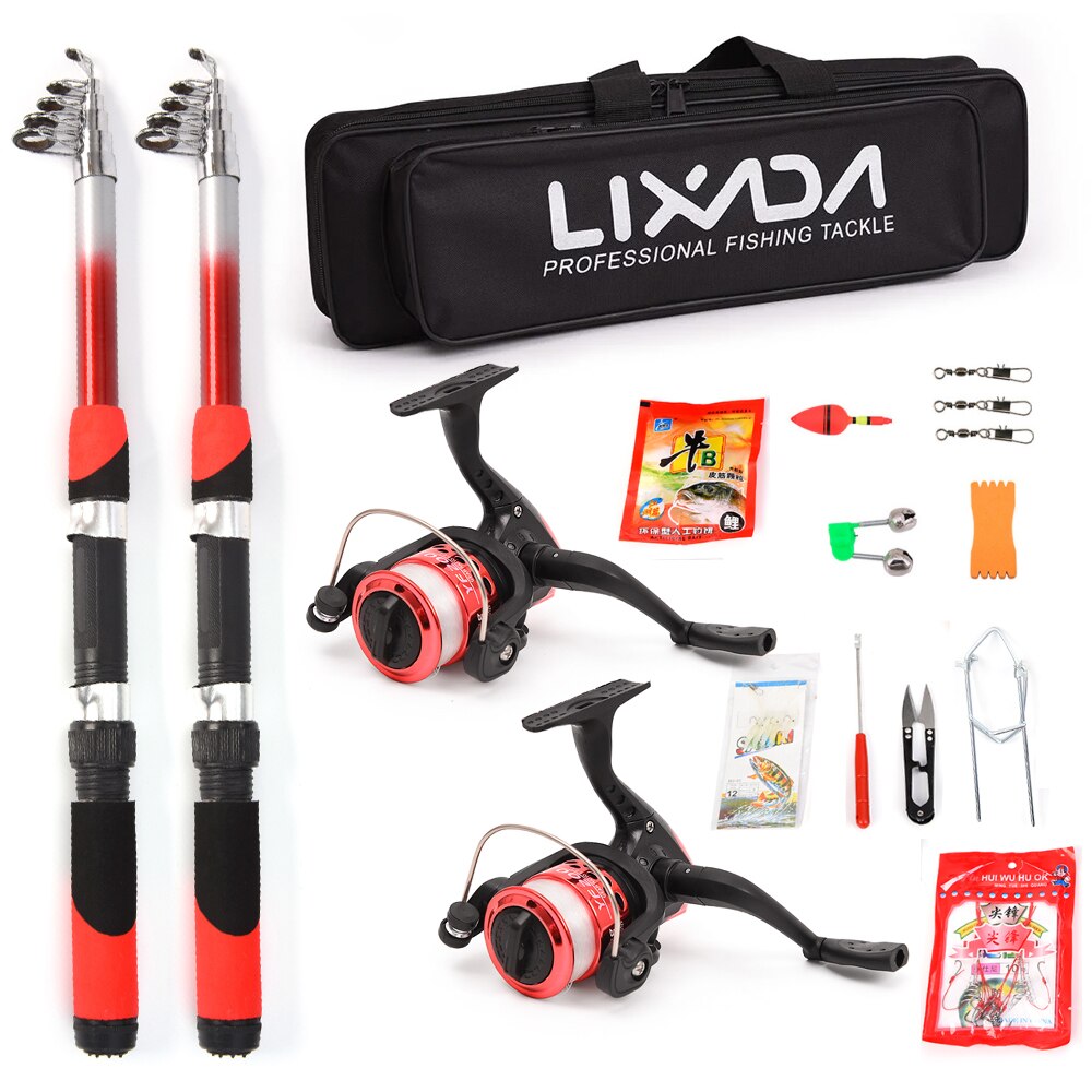 Lixada Fishing Rod Reel Combo Full Kit with 2PCS 2.1m Telescopic ...