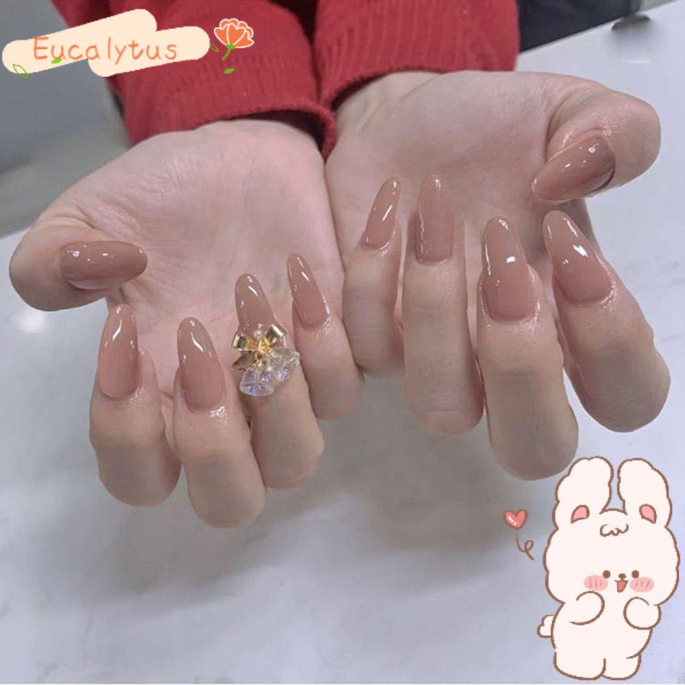 EUTUS 24pcs/Box Press On Nails Almond False Nails Detachable Glitter ...