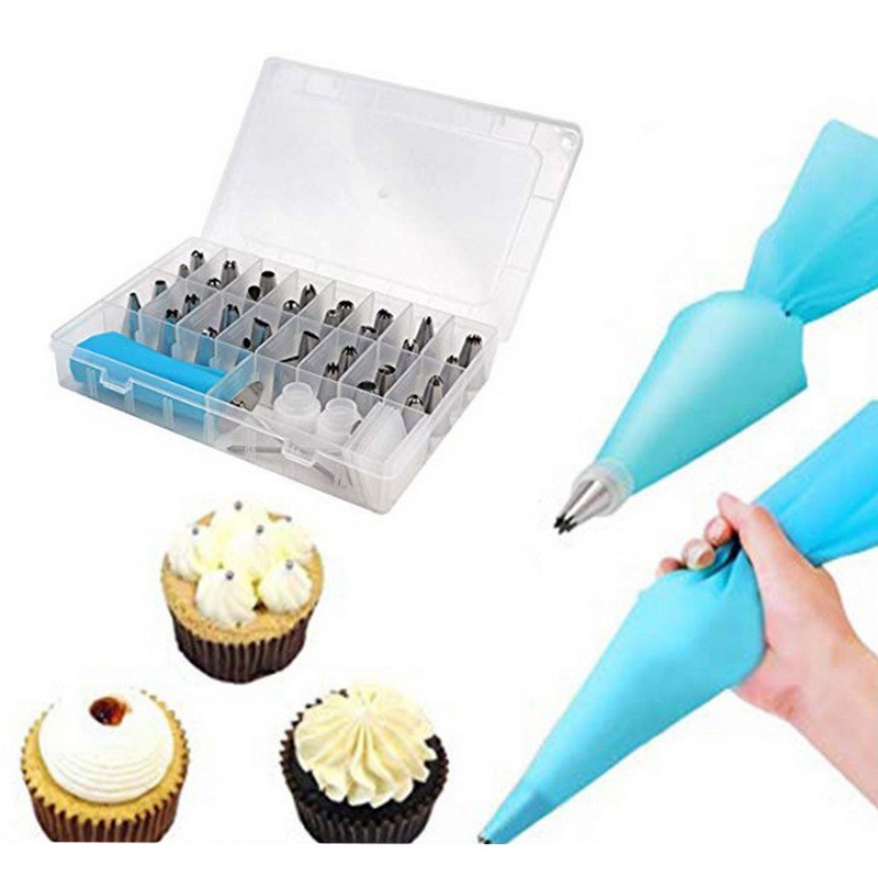 38Pcs/Set Icing Piping Nozzle Pastry Bags Reusable Cake Piping Tips ...