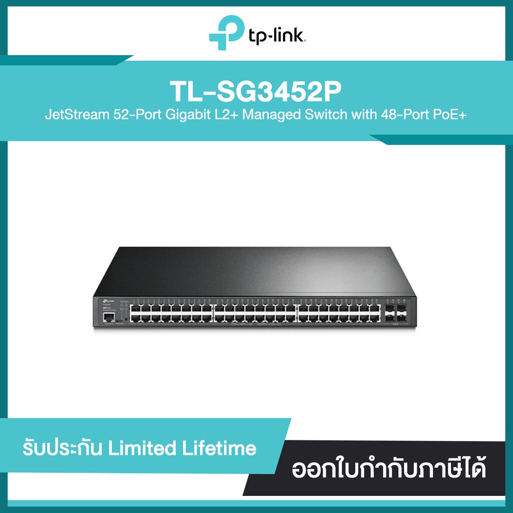 TP-LINK TL-SG3452P JetStream 52-Port Gigabit L2+ Managed Switch with 48 ...