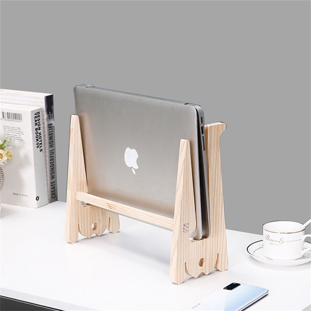 10-15 inch Wooden Laptop Stand Desktop Computer Stand With Cooling Base ...