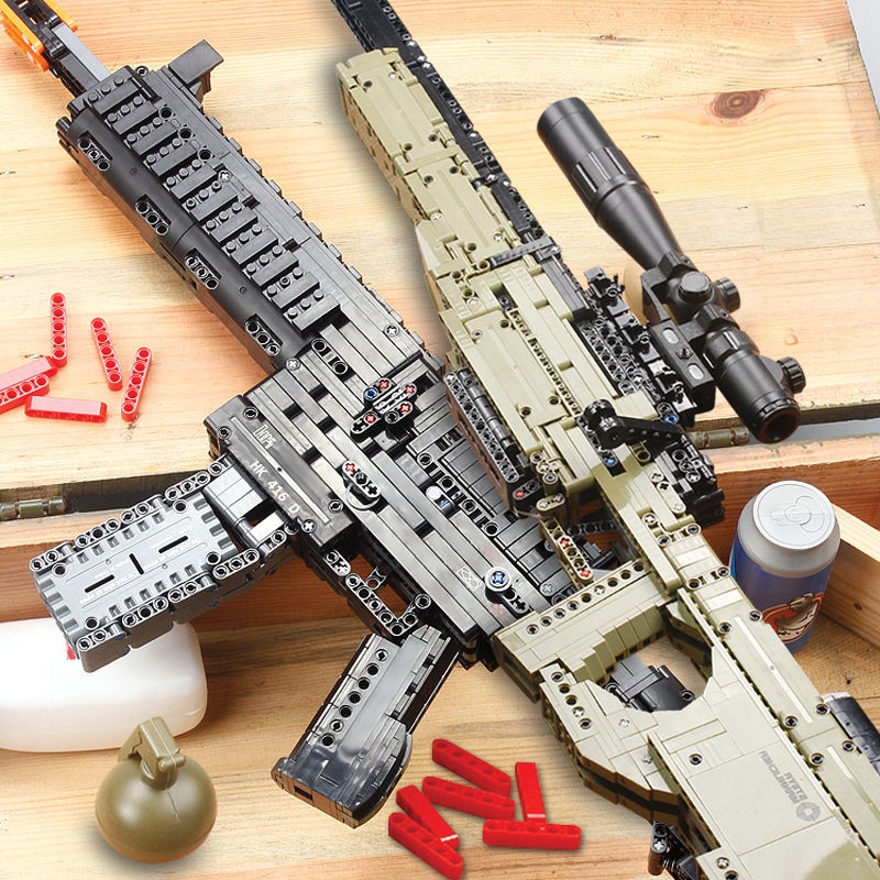 ใช้งานร่วมกับ LEGO ประกอบบล็อกอาคาร awm gun m416 Jedi ไก่เด็ก survival ...