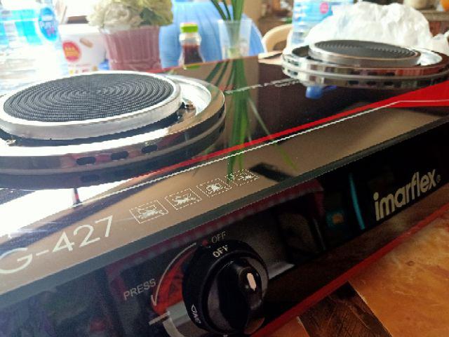 [เกรดบีกล่องชำรุด] IMARFLEX เตาแก๊สหัวคู่ หัวเตาอินฟาเรด หัวคู่ รุ่น IG-427 | Shopee Thailand