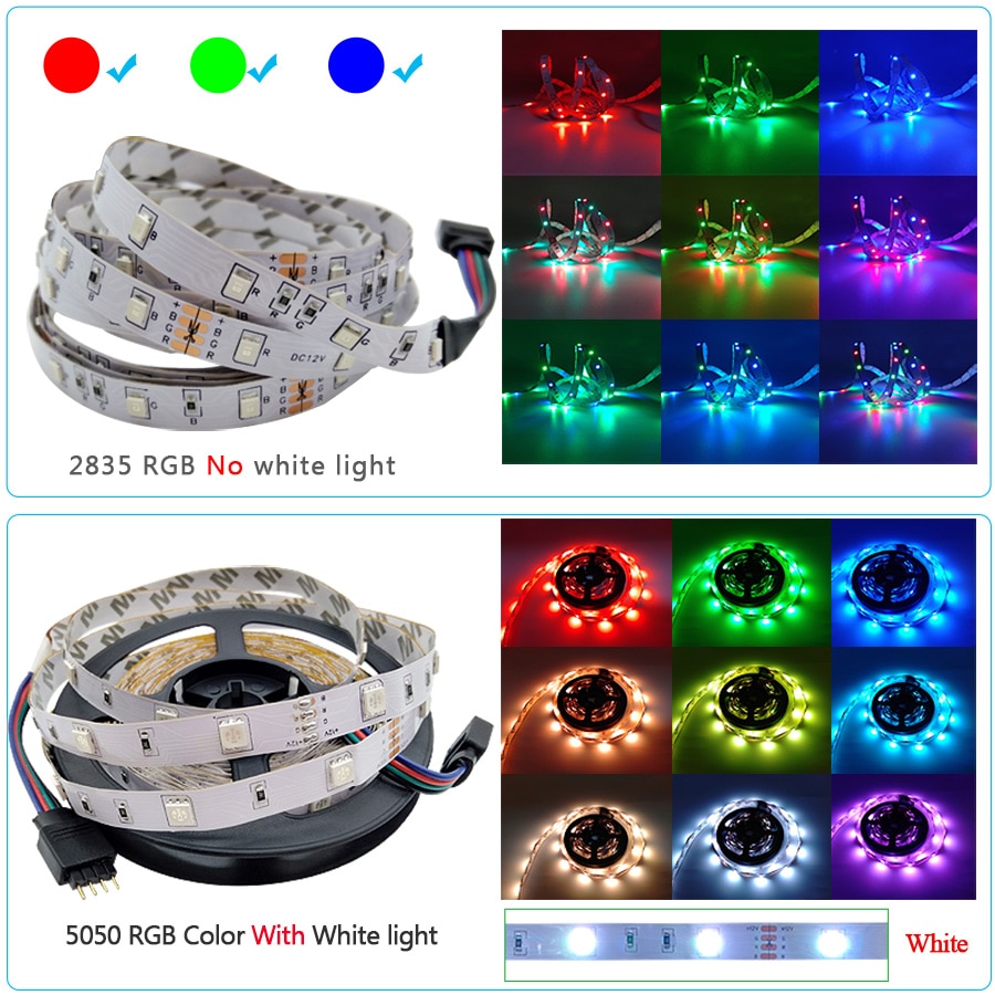 WiFi Music Control RGB LED Strip Light 5M 10M 15M 5050 SMD 2835 RGB ริบบิ้นยืดหยุ่น luces แถบไฟ ...