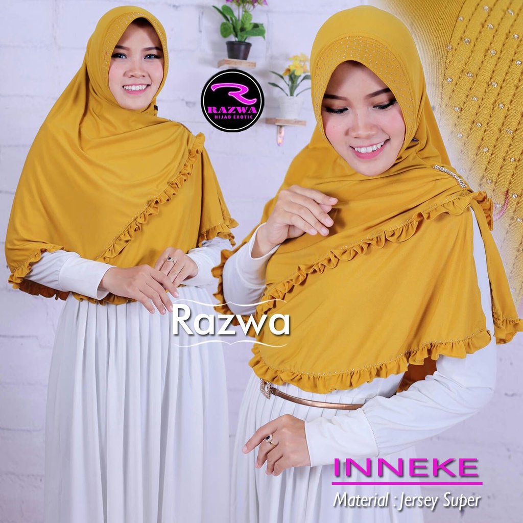 Razwa Inneke - Instant เสื้อคลุมฮิญาบ พรีเมี่ยม - หลากหลายสี ...
