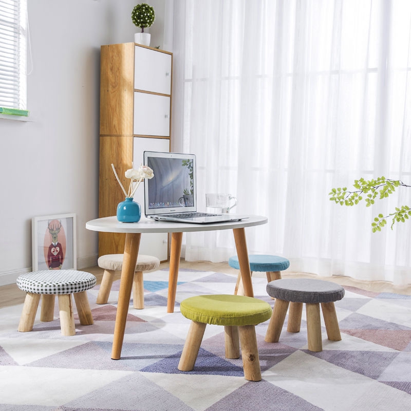 Stool Household Round Low Stool Living Room Small Dunzi Creativity ...