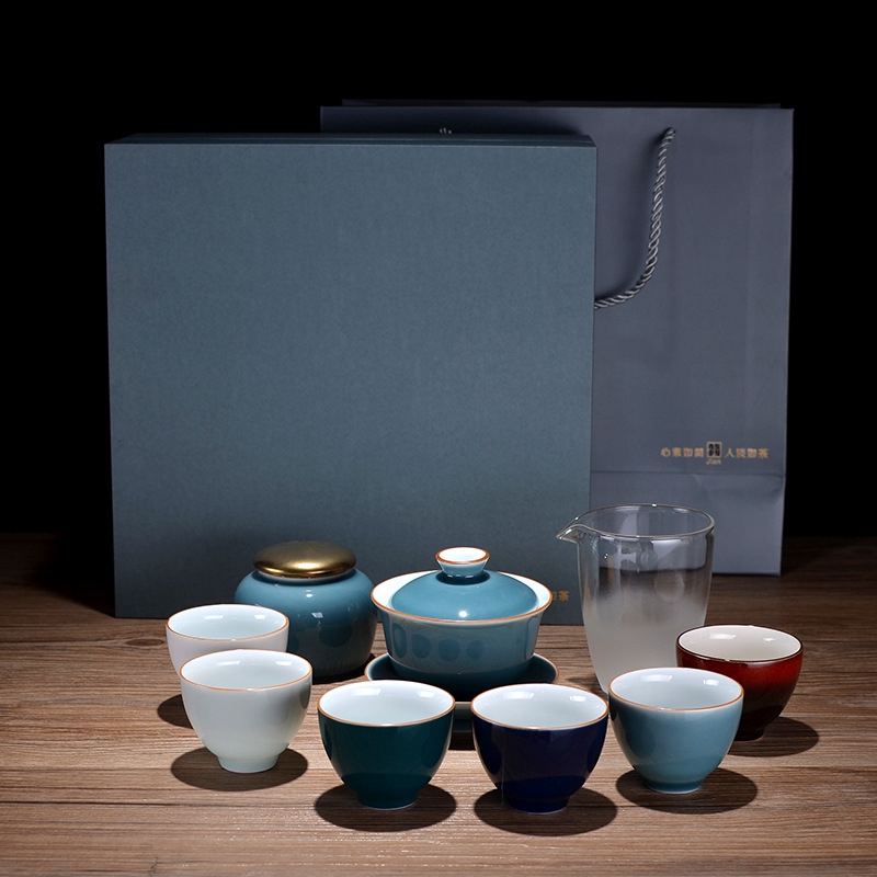 Baiyu ชุดถ้วยชาสดและมีสีสันชามฝาเซรามิกชุดน้ำชาของขวัญธุรกิจโลโก้และการ ...