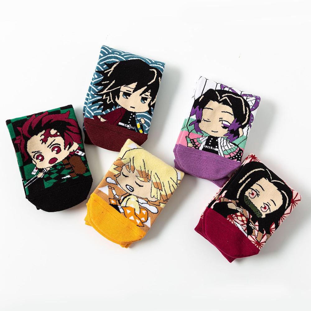 LACYES 5Pairs/set Cosplay Sock Kimetsu no Yaiba Japanese style Demon ...