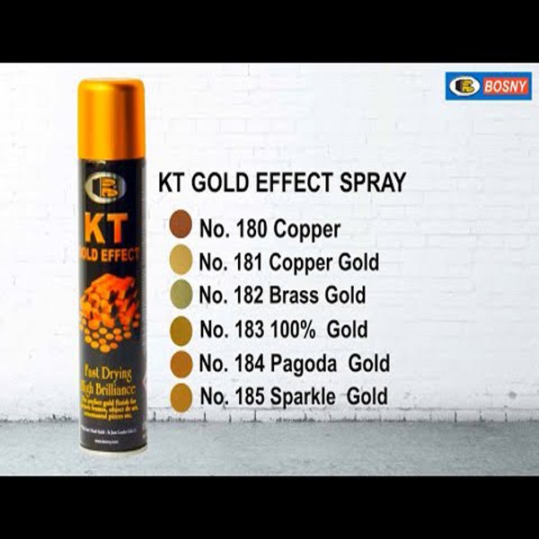 สเปรย์ทอง Bosny KT Gold Effect น้ำหนักสุทธิ 225 กรัม สเปรย์สีทอง บอสนี่ ...