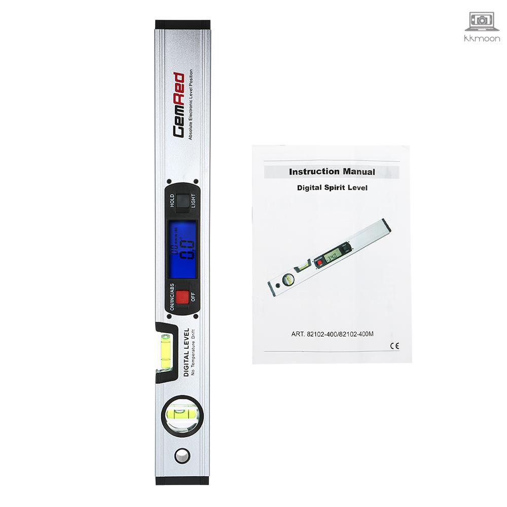 GemRed Digital Level Spirit Level Angle Finder with Magnetic 16 Long Leveling Instrument ...