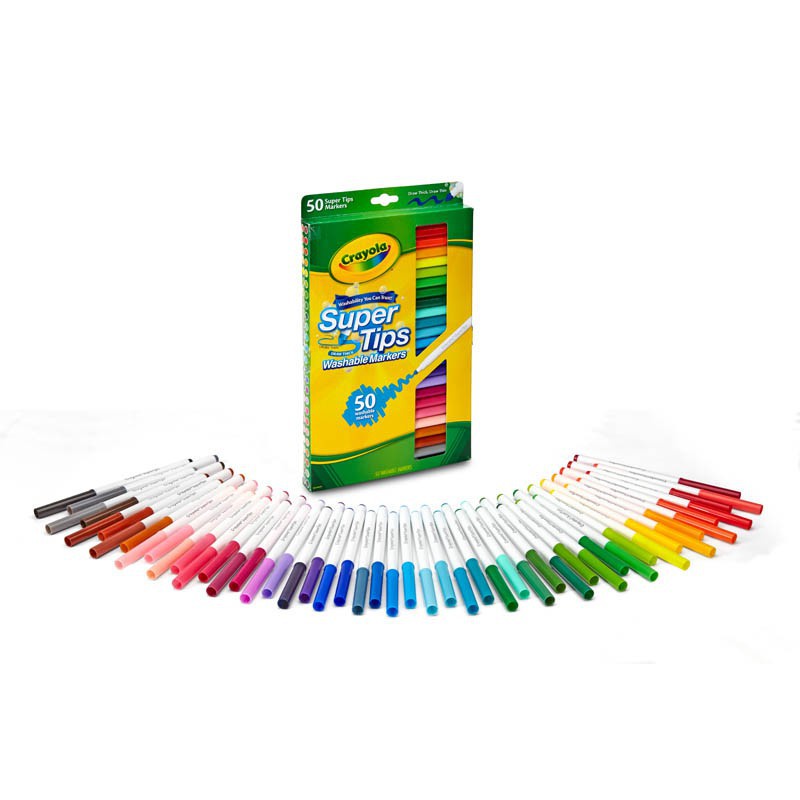 Crayola Supertips เครโยล่า สีเมจิกล้างออกได้ ซุปเปอร์ทิปส์ มีให้เลือก 2 ...