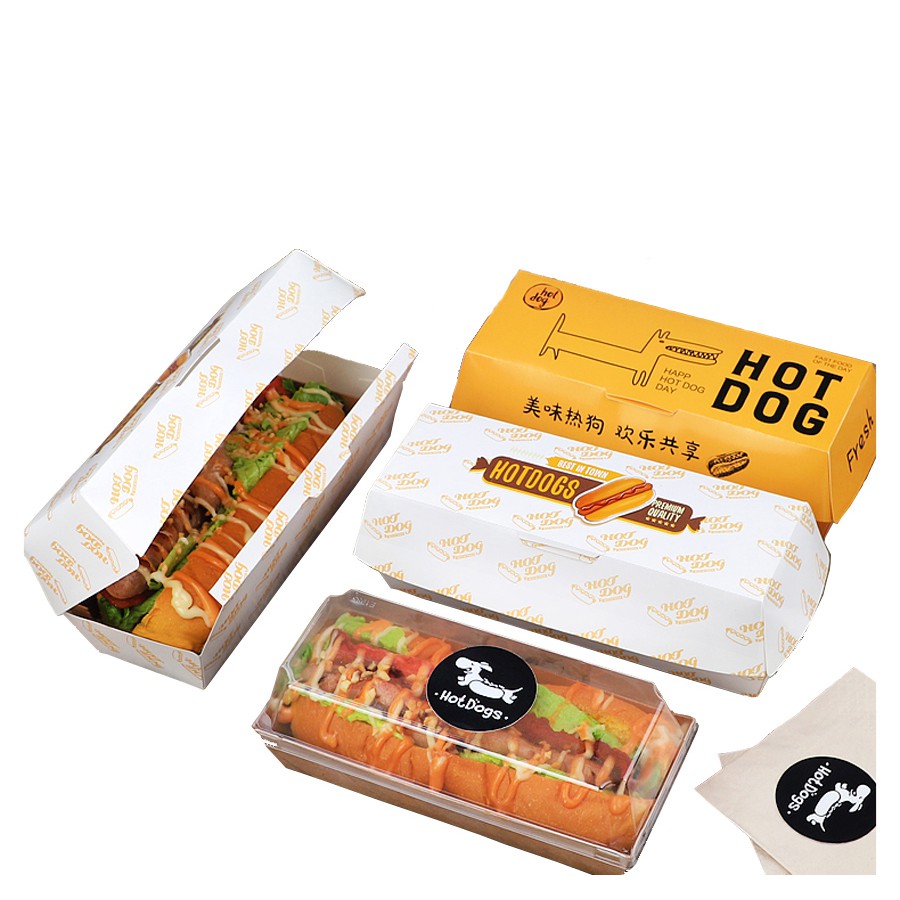 Disposable green paper hot dog box cheese hot dog stick box egg package ...