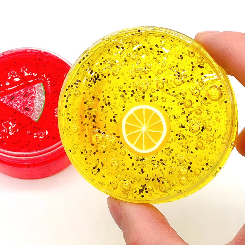 ผลไม้ 60 มล. Squishies โคลนเมือกสีโป๊วความเครียดองุ่นกากตะกอน Lizun ...