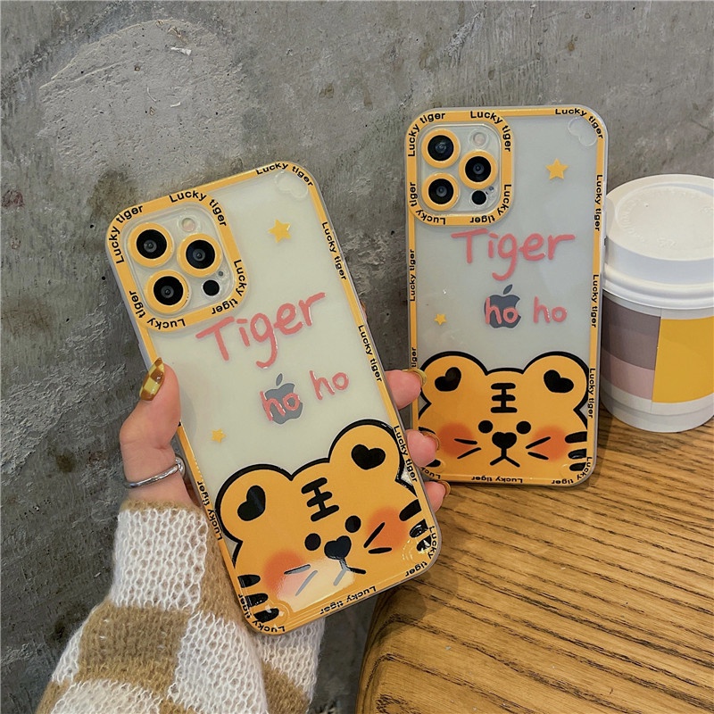 Cute cartoon tiger phone case for iPhone 13 12 11 Pro ProMax X XS XR ...