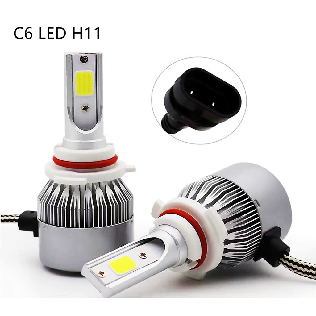 2PCS C6 LED Headlight H11 H8 H9 H9006 9005 H3 Car Headlight LED Bulb ไฟ ...