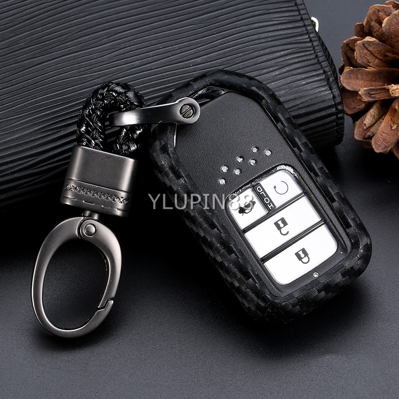 ღღHonda Car Key Cover Case Silicone Carbon fiber Adhesive Smart Remote ...