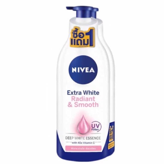 (1 แถม 1)NIVEA นีเวีย extra white radiant & smooth 600 ml. | Shopee ...