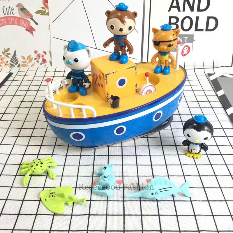 Cartoon Octonauts Rescue Boat Toys Set Baby Bath Toy Float Ship Kids ...