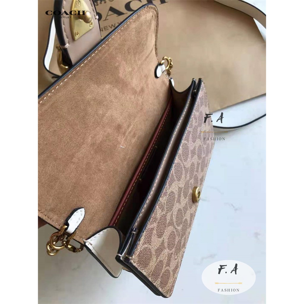 F.A ว่าแท้100% COACH C0831 Beat Crossbody Clutch Signature Canvas With ...