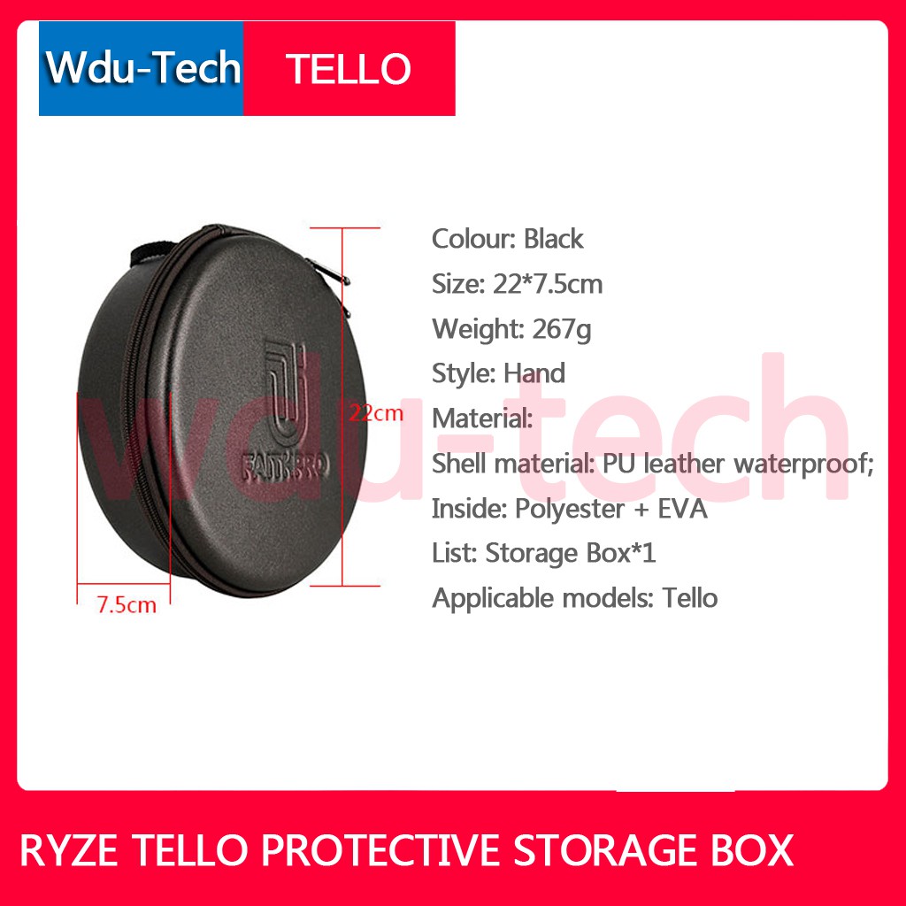 RYZE Tello Dedicated Protection Storage Box Portable ToteBox UAV ...
