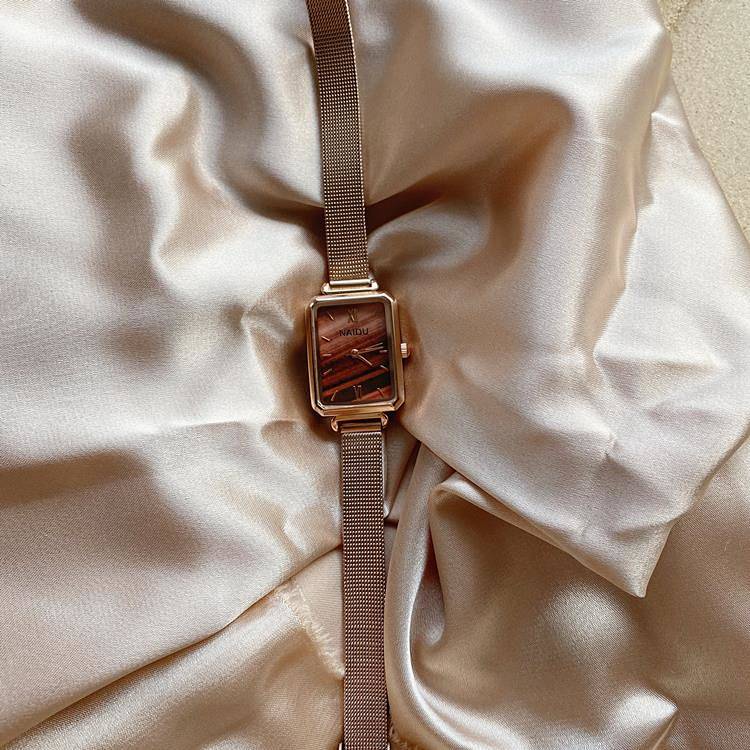 SENSES High-End Light Luxury Square Small Green Watch Steel Watch ...