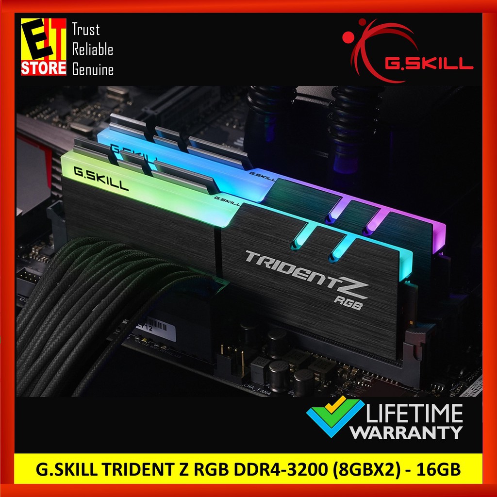 แรมG.SKILL TRIDENT Z RGB 16GB 8GBx2 DDR4 3200MHz MEMORY RAM ...