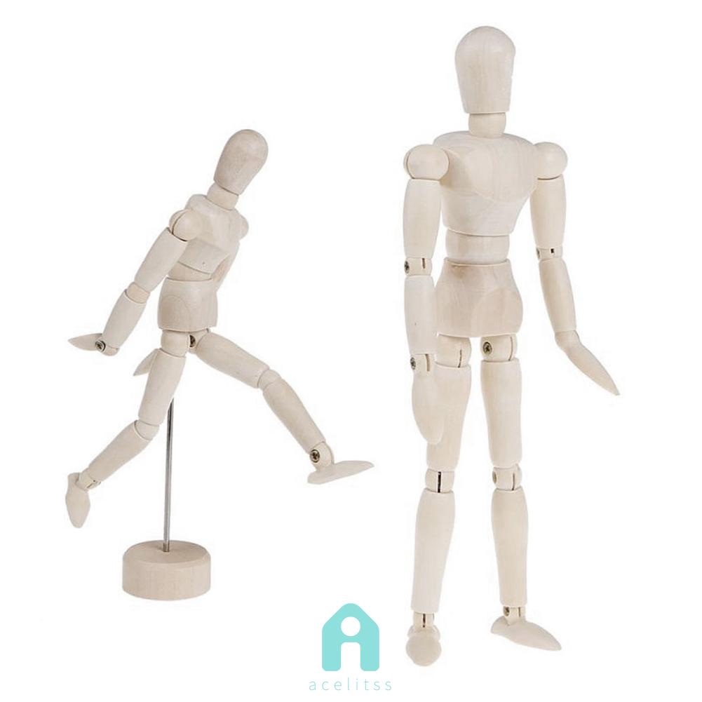 ACT Handmade Wooden Movable Limbs Human Figure Model Artist Sketch Draw ...