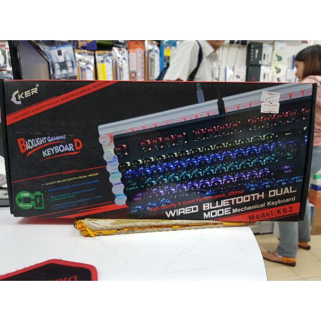 OKER Keyboard OKER Mechanical Bluetooth K62 คีย์บอร์ดสำหรับเกม KEYBOARD ...