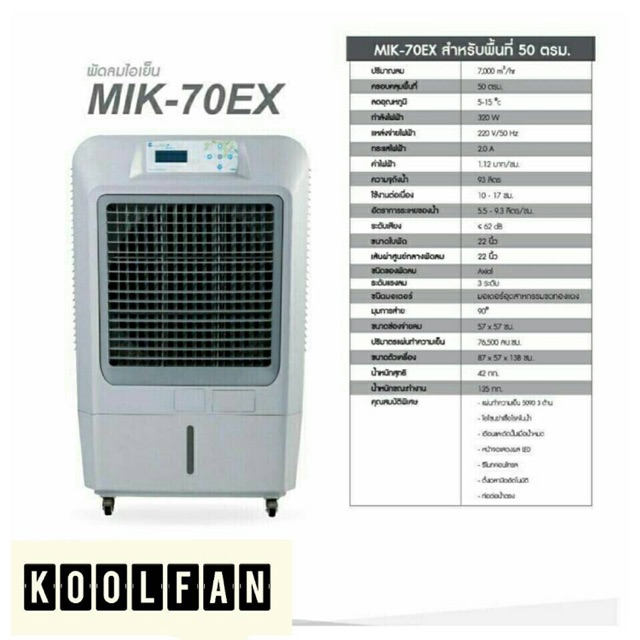 MASTERKOOL พัดลมไอเย็น มาสเตอร์คูล รุ่น MIK-15EX KOOLBOT SERIES คลุม 17 ตร.ม.ไฟเพียง 32 สต.ชม ...