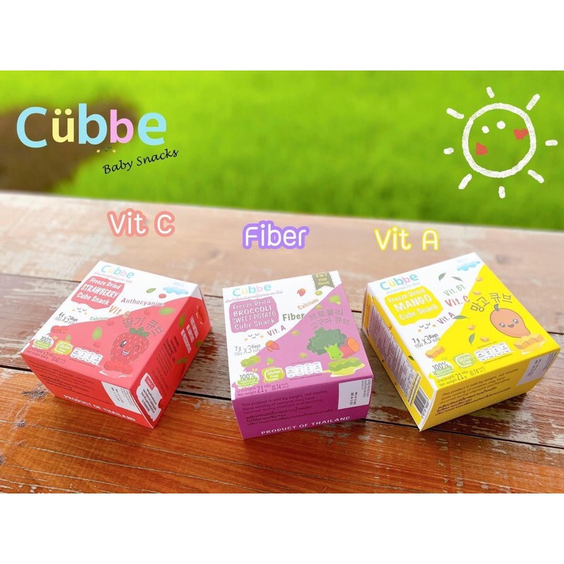 Cubbe Baby Snacks ผลไม้กรอบฟรีซดราย ตรา คิ้วบ์ เบบี้ สแน็ค 1 กล่อง ขนม ...