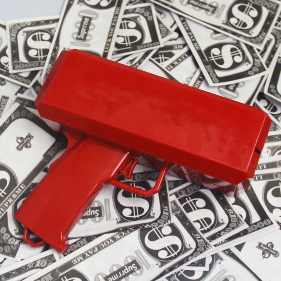 ⚡Cash Cannon Spray Money Gun Rain Money Toy Spit Banknotes Gun ...
