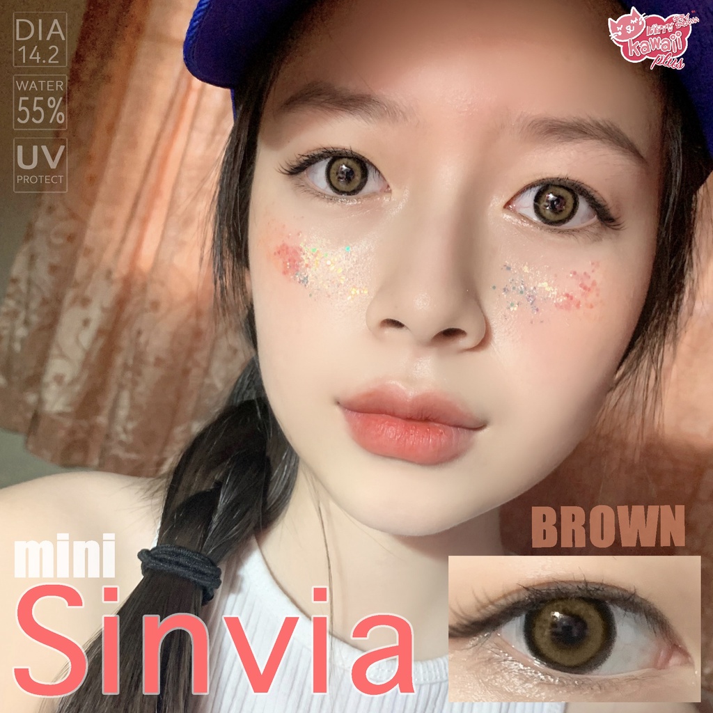 คอนแทคเลนส์ Kitty kawaii รุ่น Mini Sinvia สีน้ำตาล (Dia 14.2 ...