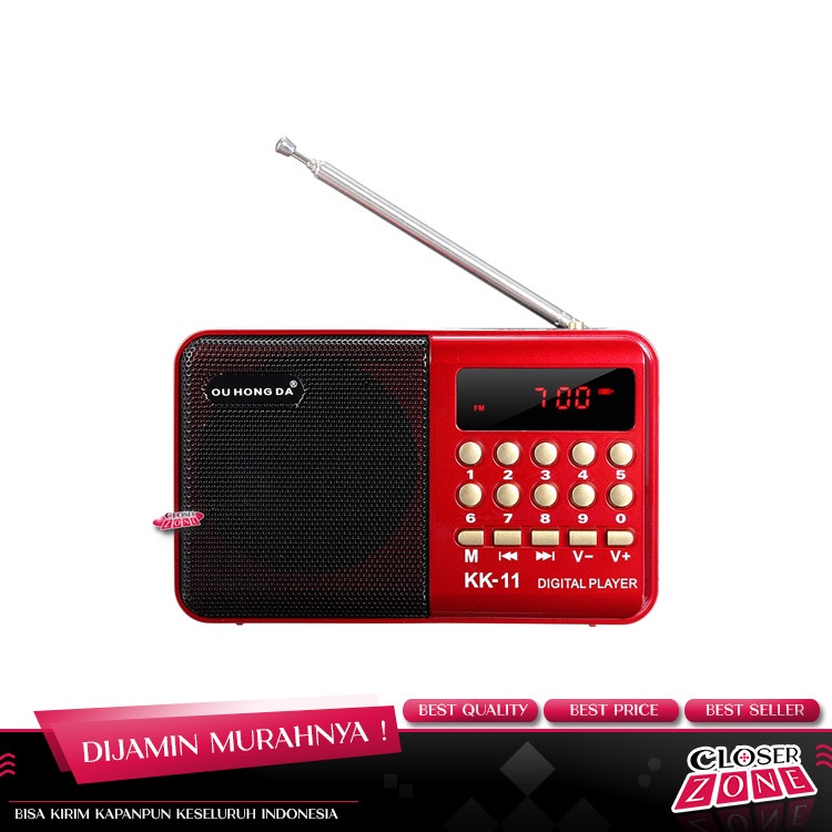 W405 เครื่องเล่น MP3 วิทยุ FM ลําโพง K11 แบบพกพา USB การ์ด TF สีแดง ...