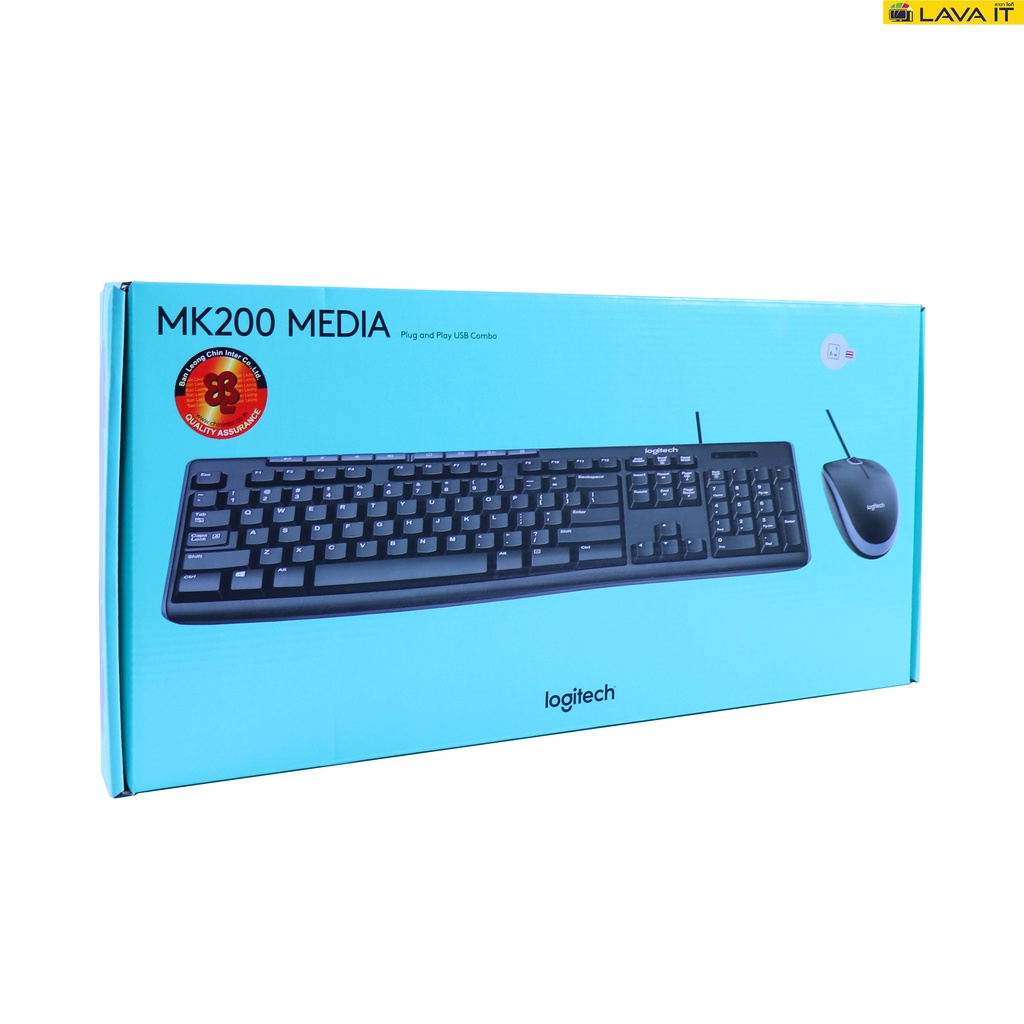 Logitech MK200 Media Combo ชุดคีย์บอร์ดและเมาส์แบบสาย USB (รับประกัน ...