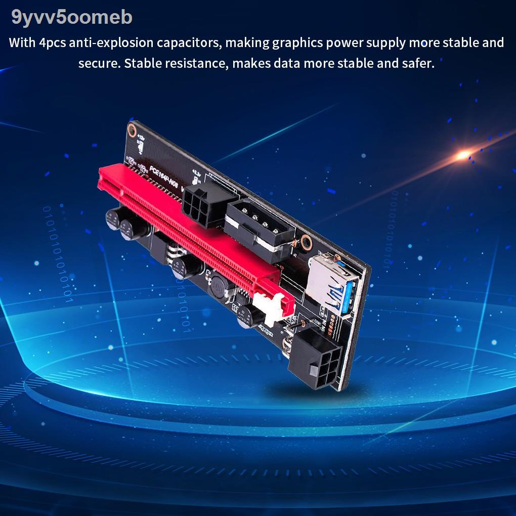 eaiovePCI-E Riser Board 1X to 16X GPU Extender Riser Card PCI-E USB 3.0 ...