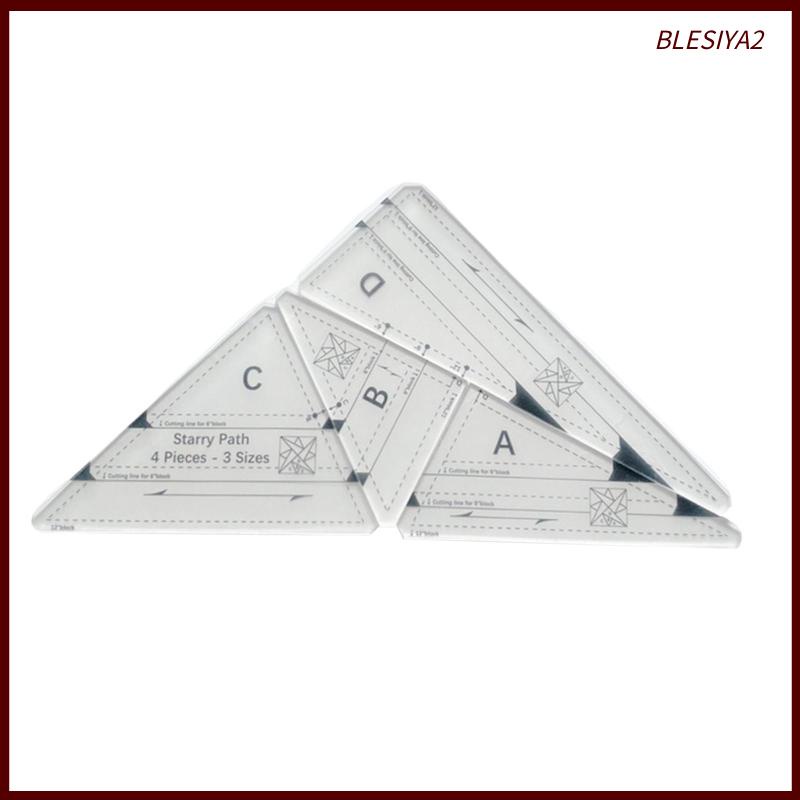 Set of 4 Triangle Quilting Ruler Sewing DIY Multi-Function Tool for ...