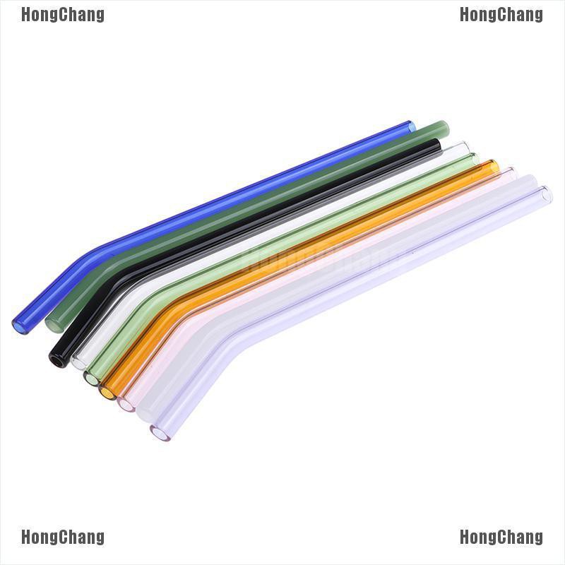 LHGC 1PC Reusable Glass Drinking Straws Bent Pyrex Glass Straws Bent ...