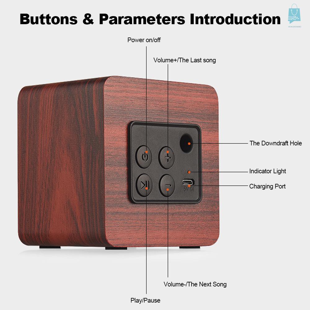 [READY STOCK] Q1 Mini Wooden Bluetooth Speaker Portable Wireless ...