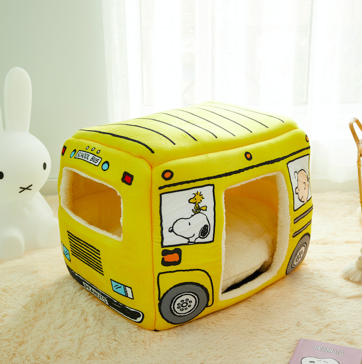 Cartoon Charlie and Snoopy Bus Dog Bed rvsJ - 6s_an7clj_ - ThaiPick