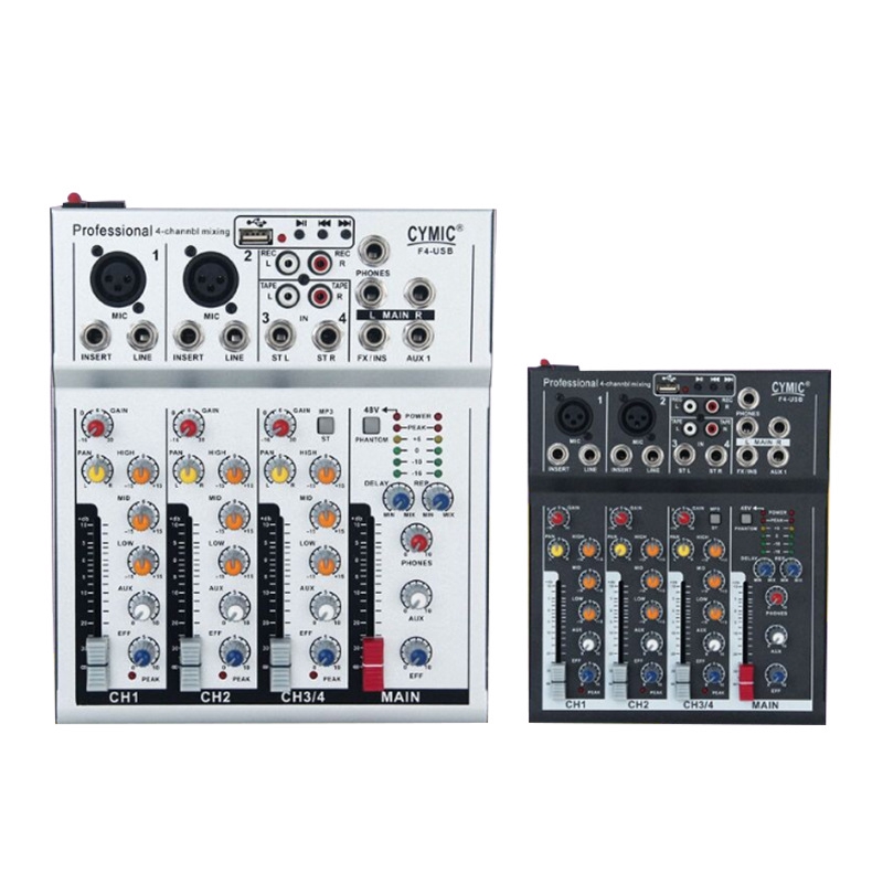 Mini 4 Channel Karaoke Audio Mixer Amplifier Professional Microphone ...