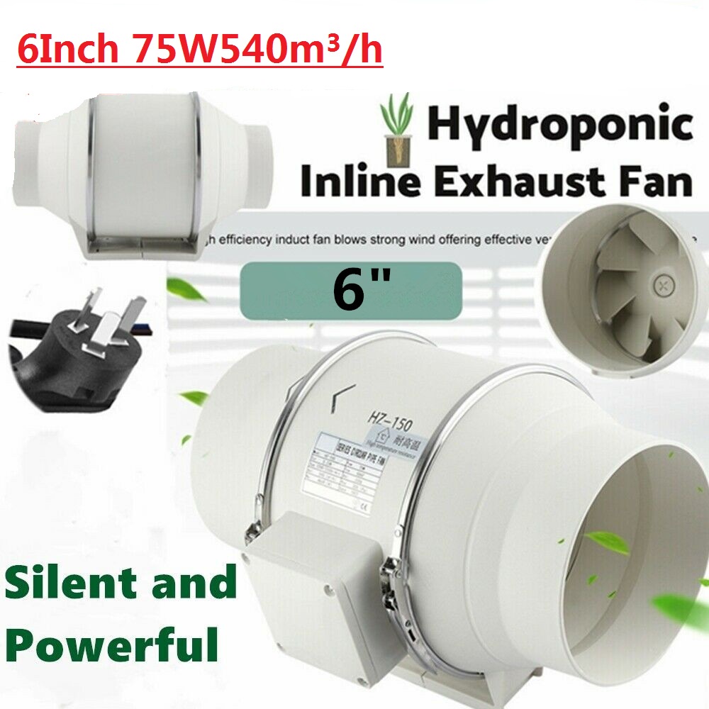 6Inch 220V Exhaust Fans Home Silent Inline Pipe Duct Fan Bathroom ...