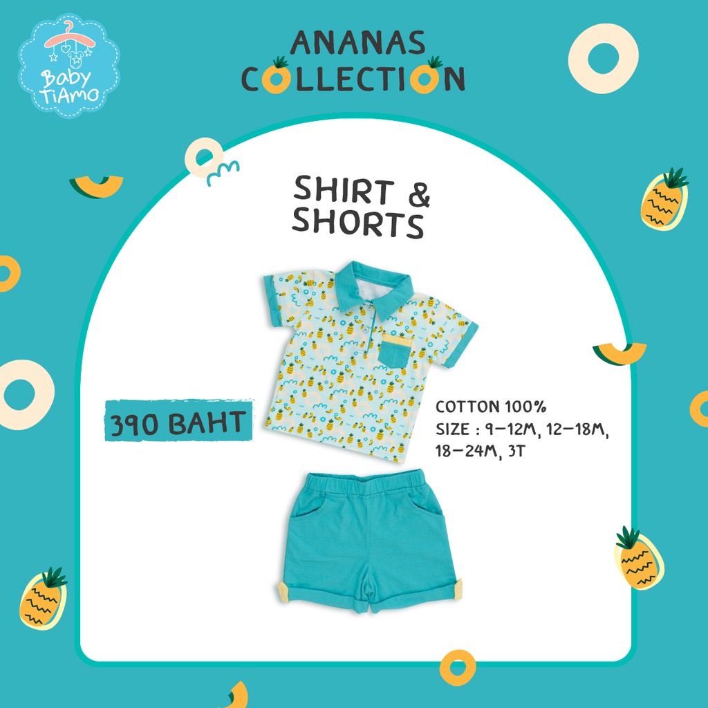 ShirtShorts - Ananas Collection by Baby TiAmo - babytiamo.official ...