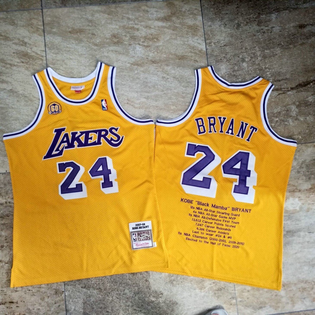 NBA Men s Los Angeles Lakers #24 Kobe Bryant 60th Anniversary Career ...