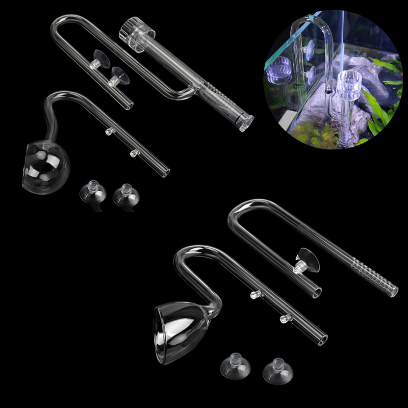 เครื่องกรองน้ำADA Style Aquarium Inflow Outflow Tube Glass Lily Water ...
