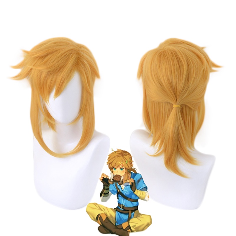 Local StockBreath of the Wild Link Short Ponytail Wig Cosplay Costume ...