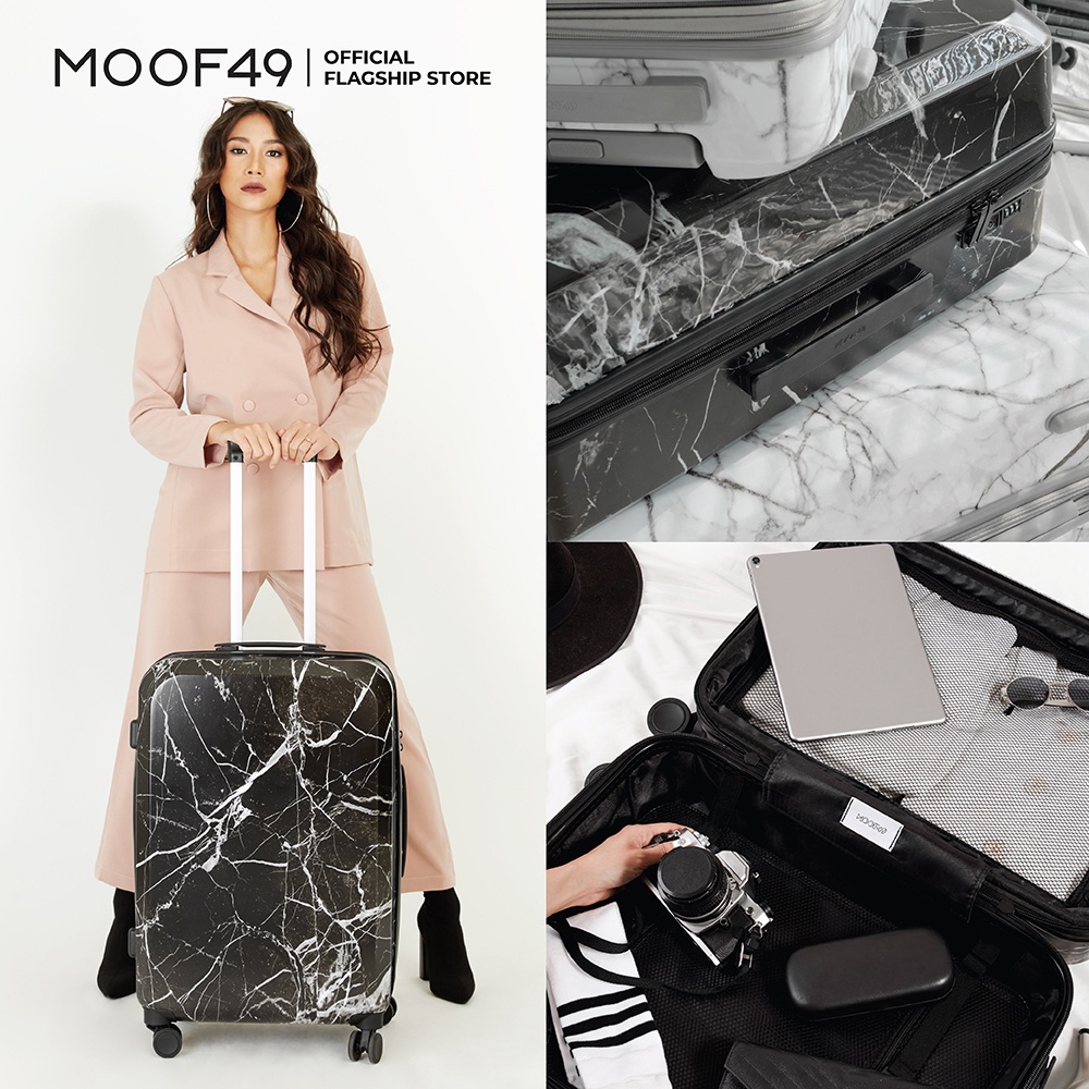 MOOF49 กระเป๋าเดินทางลายหินอ่อนรุ่น Marble Series ขนาด 25 - 0tirwah4ah - ThaiPick