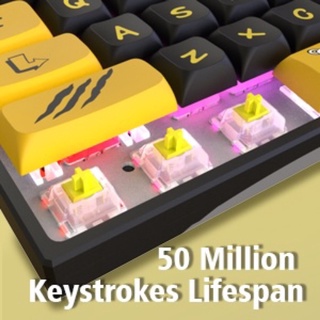 คีย์บอร์ด XVX M61 Tiger Keyboard 60% Mechanical Keyboard,2.4G Wireless ...