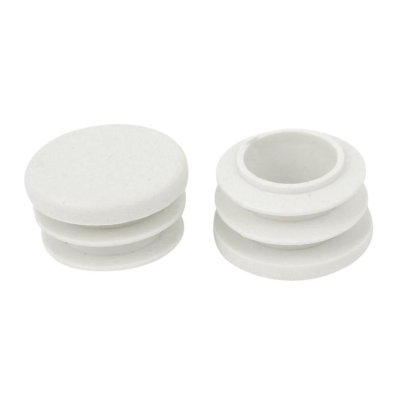 4 Pcs 19mm Dia Plastic Blanking End Cap Tubing Pipe Inserts Bung White ...