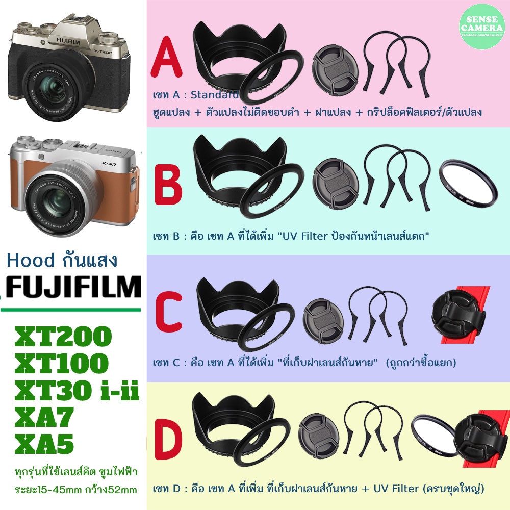 Hood - FUJI XT30 XA5 XA7 XT100 XT200 XS10 รุ่นอื่น ที่ใช้ เลนส์คิต ซูม ...
