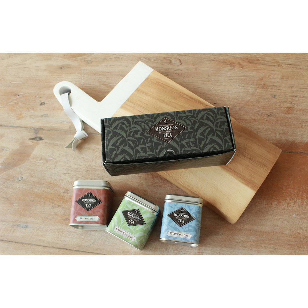 Monsoon tea box set บรรจุชา ขนาด 10g 3 กระป๋อง ชาป่า ชาพรีเมียม จากภาค ...